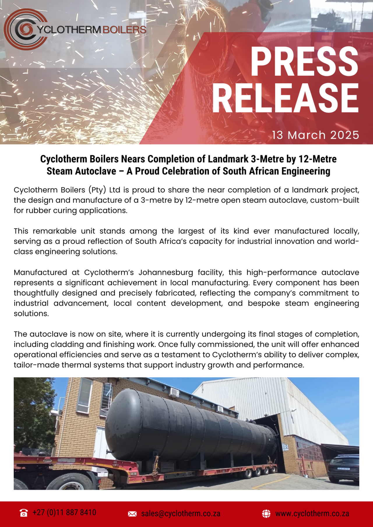Landmark 12m Autoclave - Cyclotherm Boilers